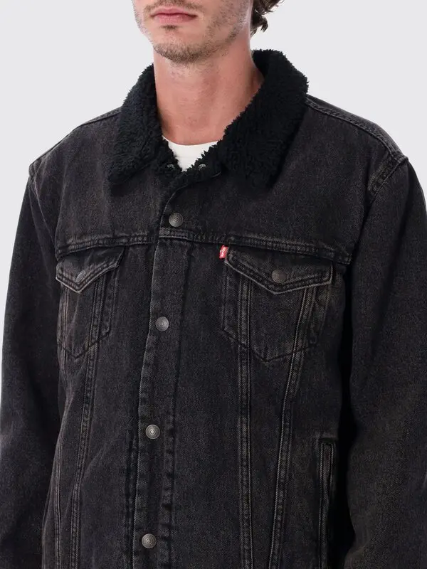 LEVI'S Denim Trucker Jacket With Sherpa Collar