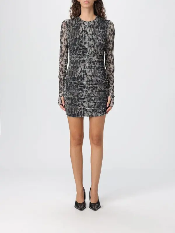 Printed Mini Dress - Grey
