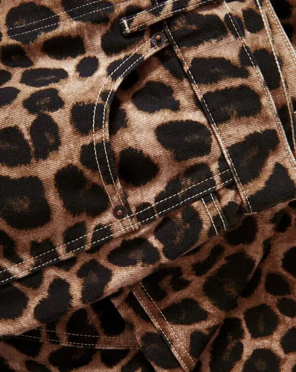 Veronica Beard Taylor Leopard Wide-leg Jean