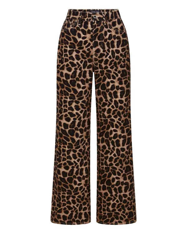 Veronica Beard Taylor Leopard Wide-leg Jean
