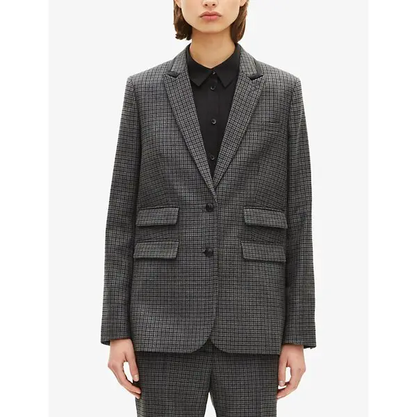 The Kooples Checked Wool Blazer
