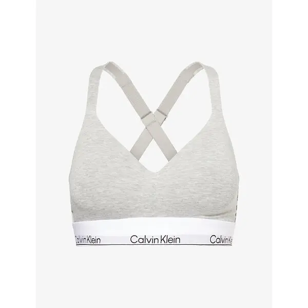 Calvin Klein Icon Modal Lift Cotton-blend Lift Bralette - Grey Heather