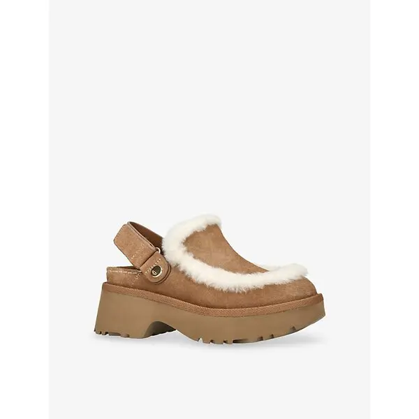 UGG Esmee Suede Block-heel Slingback Clogs