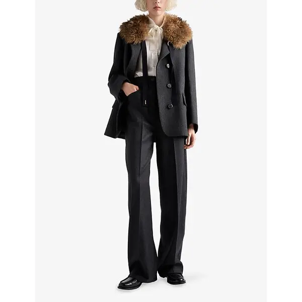 Prada Straight-leg Wool Flannel Trousers