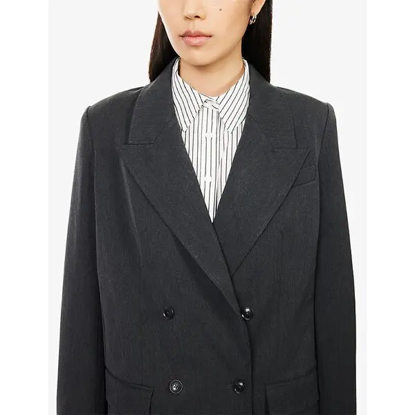 Good American Oversized Double-breasted Stretch-woven Blazer
