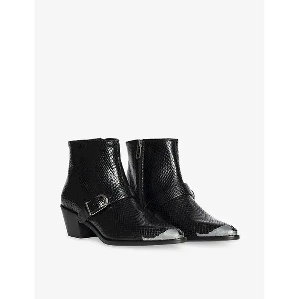 Zadig&Voltaire Tylow Leather Heeled Ankle Boots - Black