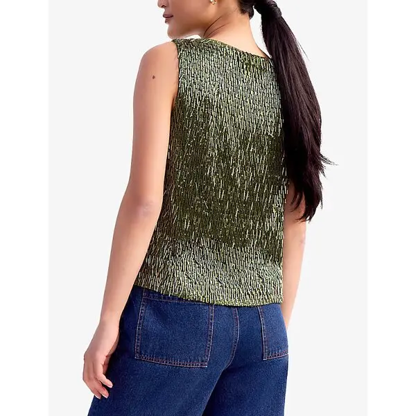 RO&ZO Sequinned Bead-embellished Shell Top
