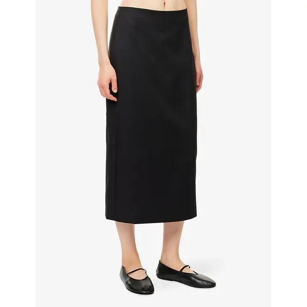 REFORMATION Fig Preserve Split Midi Skirt