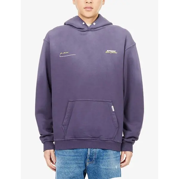 REPRESENT Relaxed-fit Cotton-jersey Hoodie - Plum