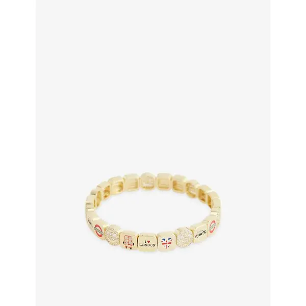 LISA GOZLAN London 18ct Yellow-plated Bracelet With Cubic Zirconia - Gold