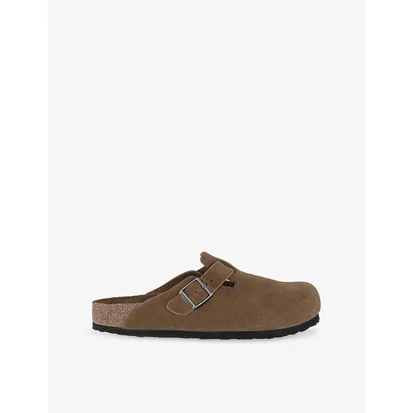 BIRKENSTOCK Boston Suede Clogs - Dark Tea Tfb