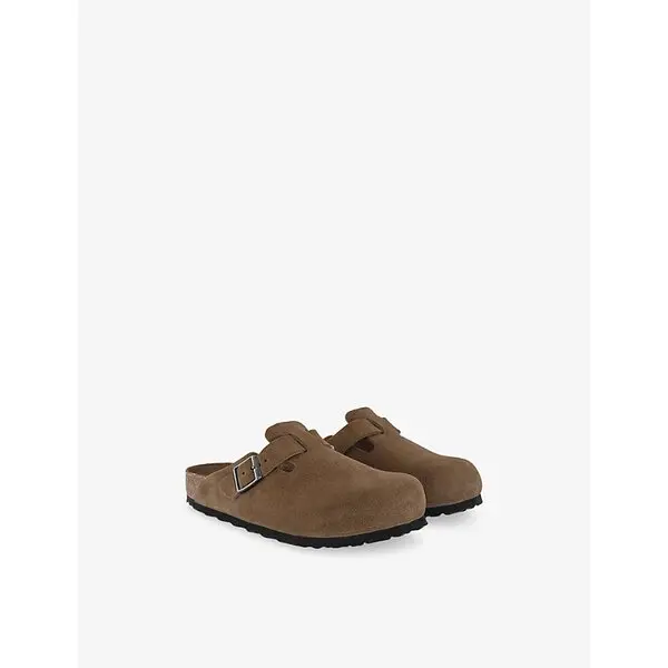 BIRKENSTOCK Boston Suede Clogs - Dark Tea Tfb