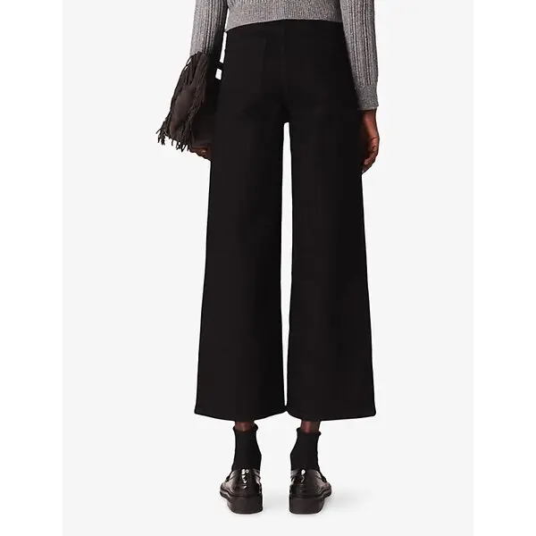 Maje Straight-leg High-rise Stretch-denim Jeans - Black