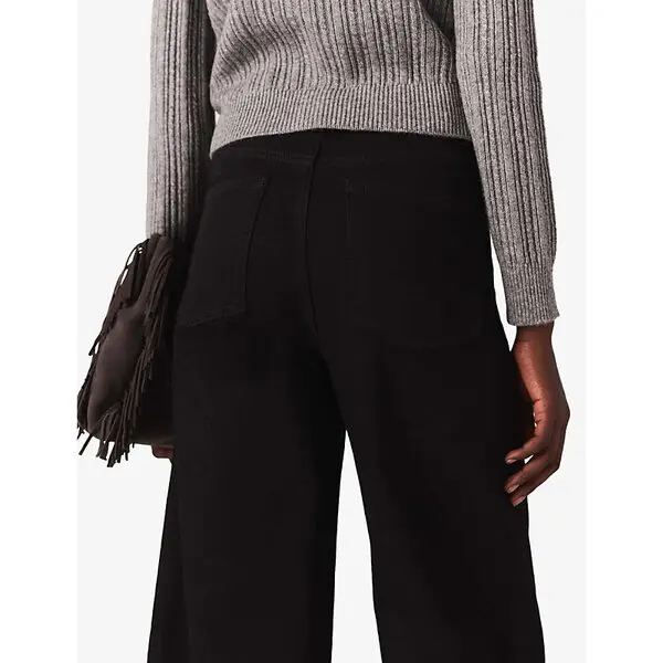 Maje Straight-leg High-rise Stretch-denim Jeans - Black