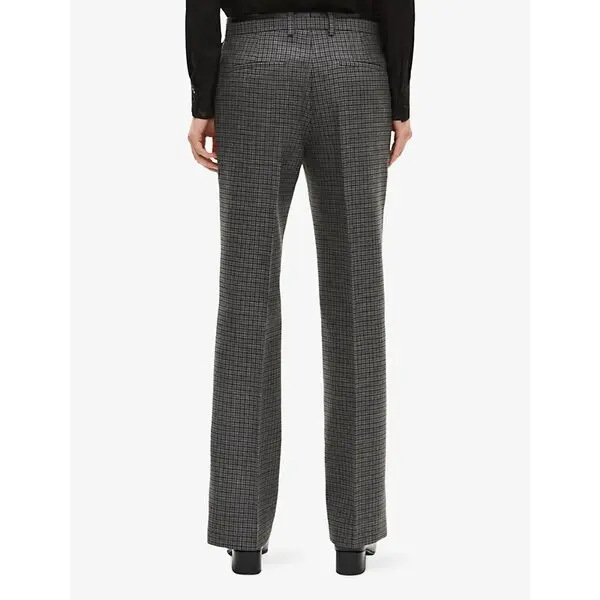The Kooples Checked Straight-leg Wool Trousers