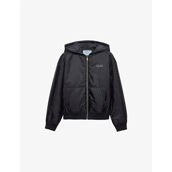 Prada Re-nylon Lightweight Hooded Woven Blouson Jacket