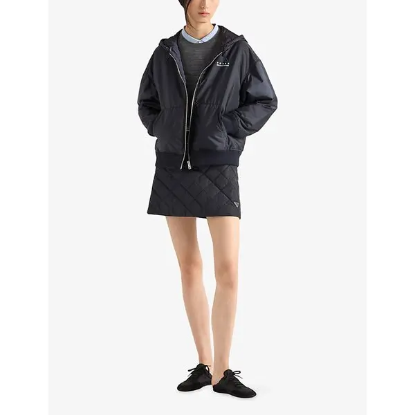 Prada Re-nylon Lightweight Hooded Woven Blouson Jacket
