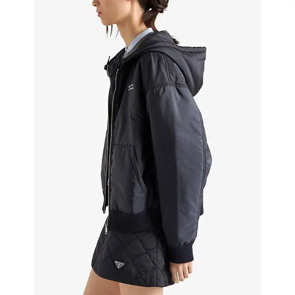 Prada Re-nylon Lightweight Hooded Woven Blouson Jacket