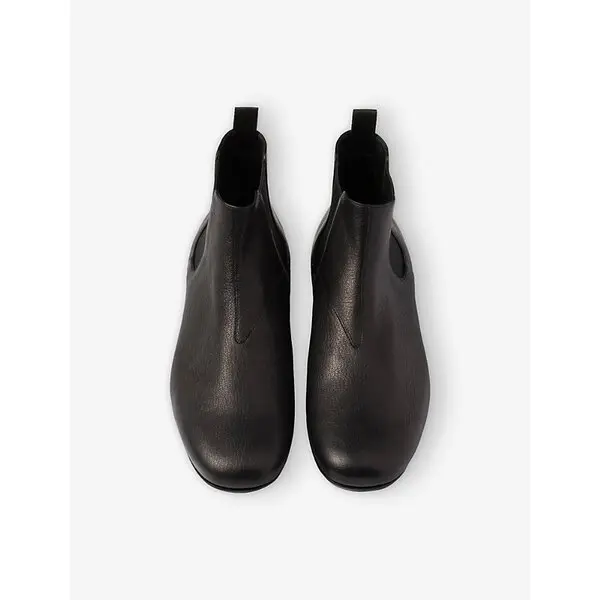 Prada Round-toe Leather Chelsea Boots - Black