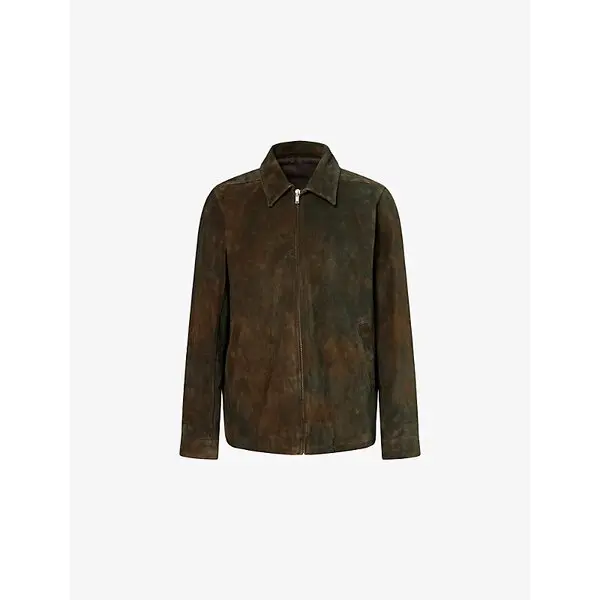 Rick Owens Brad Long-sleeve Suede Leather Jacket