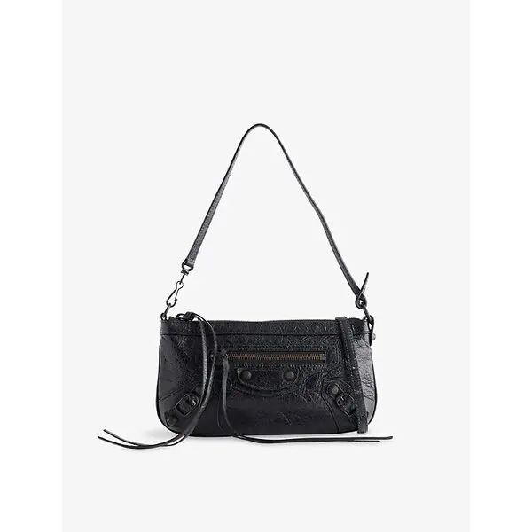 Balenciaga Le City Pouch Leather Shoulder Bag - Black