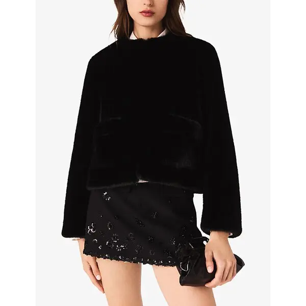 Maje Patch-pocket Faux-fur Coat