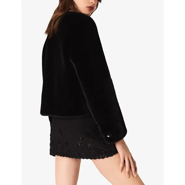 Maje Patch-pocket Faux-fur Coat