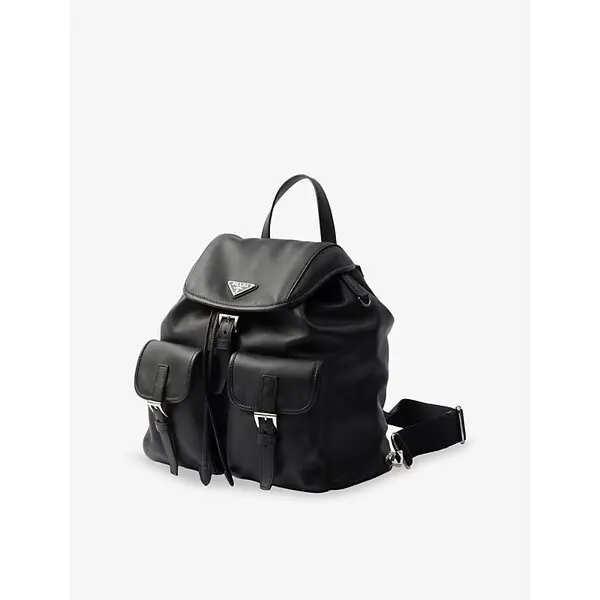 Prada Logo-embellished Leather Backpack