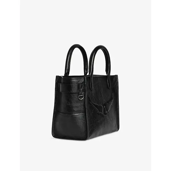 Zadig&Voltaire Leather Tote With Detachable Shoulder Strap - Black