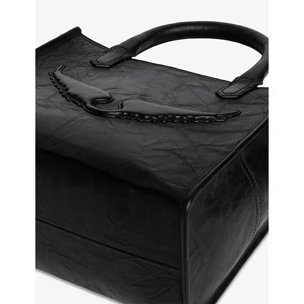 Zadig&Voltaire Leather Tote With Detachable Shoulder Strap - Black