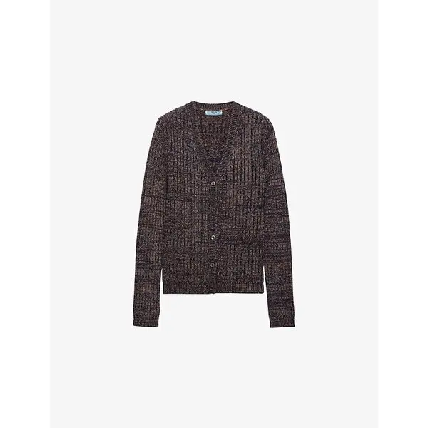 Prada Mouline Long-sleeve Wool Cardigan