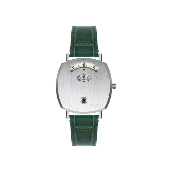 Gucci Grip Leather Watch - Silver