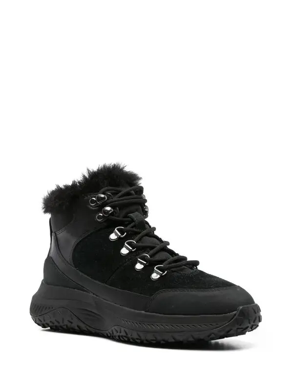 Geox Oliviera Lace-up Boots With Faux-fur Trim