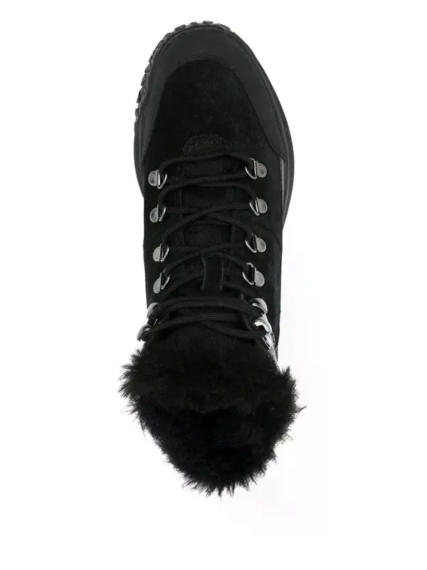 Geox Oliviera Lace-up Boots With Faux-fur Trim