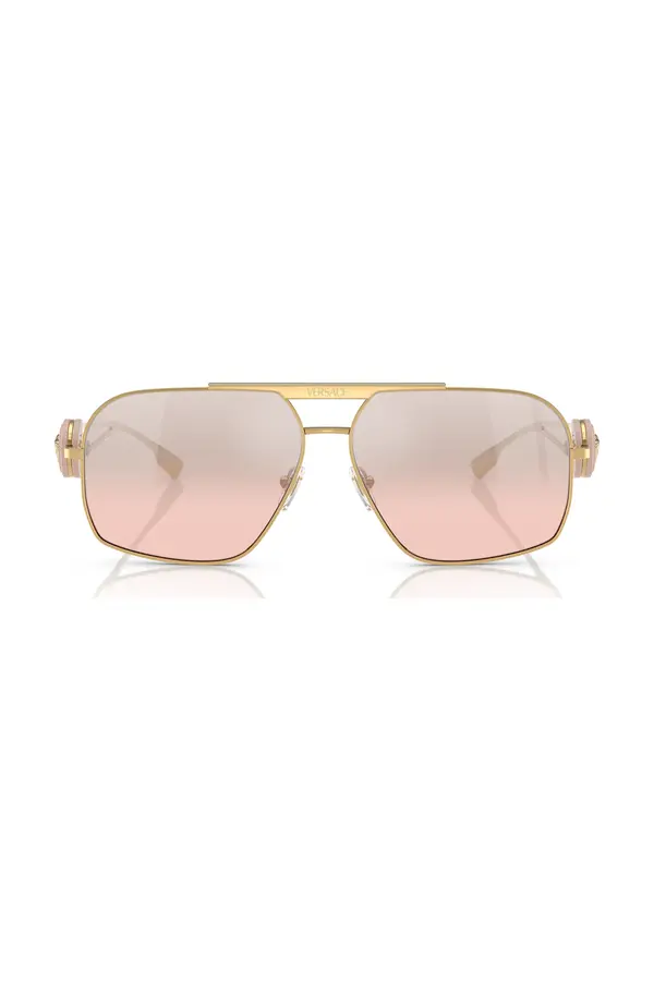Versace Irregular Sunglasses With Light Mirror Gradient Silver Lenses