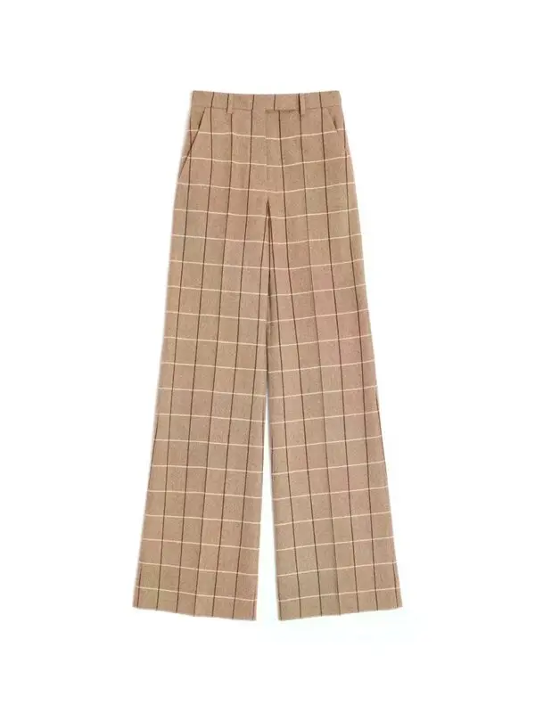 Valentino Garavani Windowpane-check Trousers - Neutrals