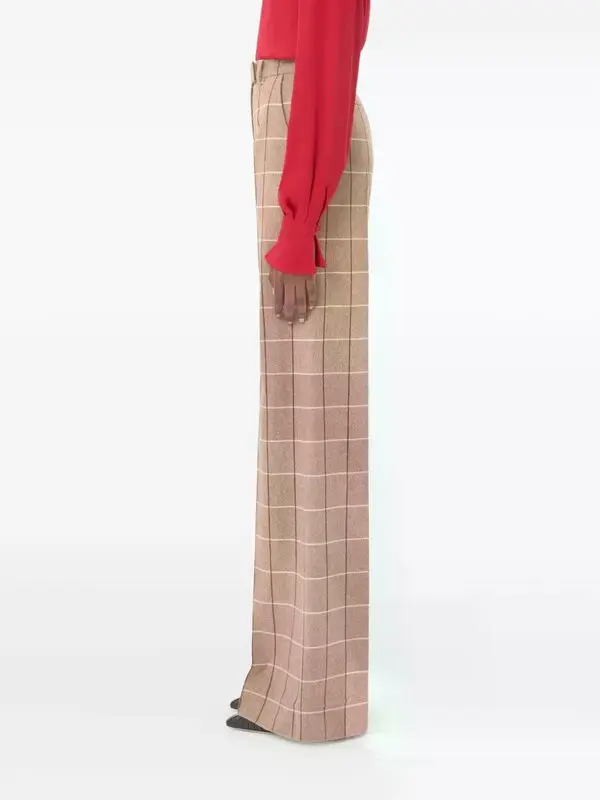 Valentino Garavani Wool Pants With Windowpane Check Pattern