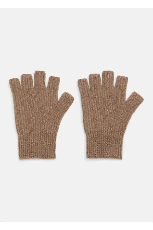 Vince Cashmere Rib-knit Fingerless Gloves - Natural