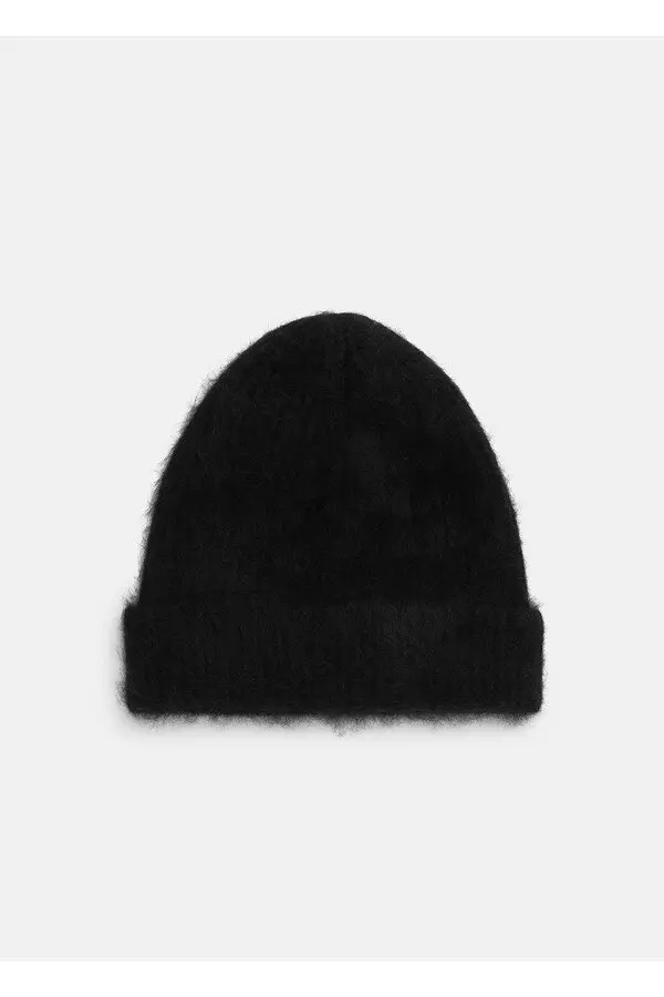 Vince Brushed Cashmere Beanie - Black