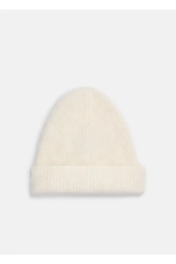 Vince Brushed Cashmere Beanie - Natural