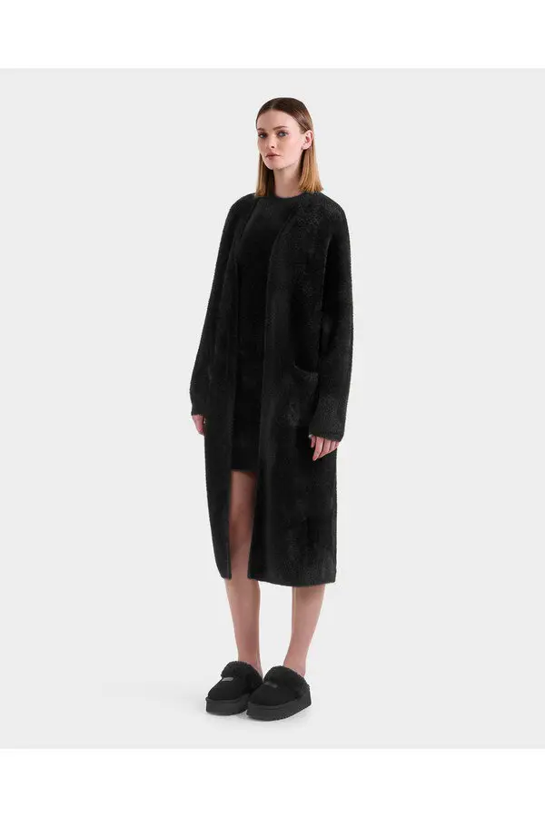 Rudsak Long Fuzzy Cardigan - Black