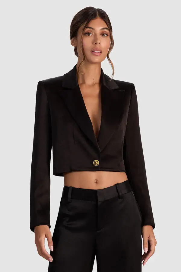 Alice + Olivia Ines Cropped Boxy Blazer
