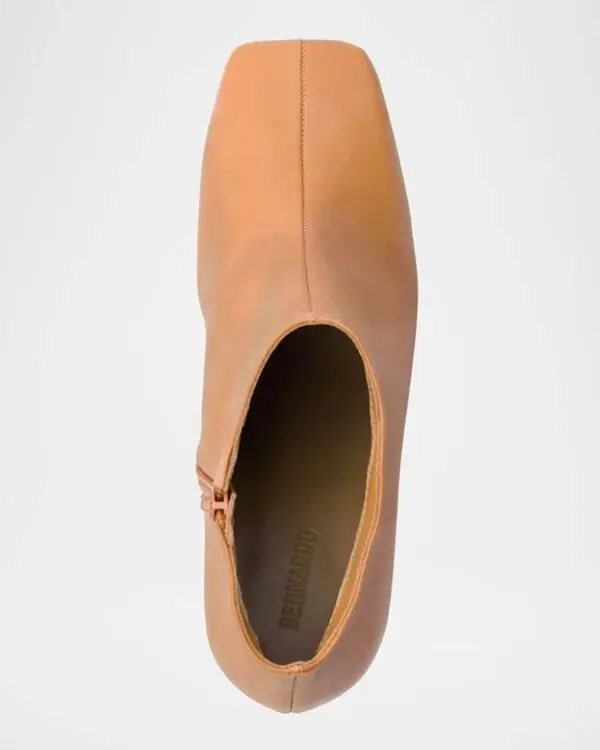 Bernardo Garda Leather Ankle Booties - Tan