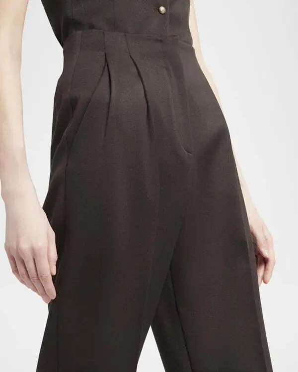 Giorgio Armani Pleated Wool Straight-leg Ankle Trousers