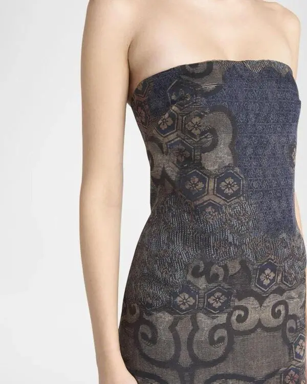 Giorgio Armani Tile-print Silk Column Gown