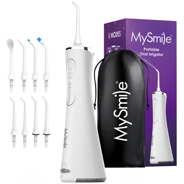 MYSMILE Lp211 Portable Cordless Water Flosser With 5 Modes - White