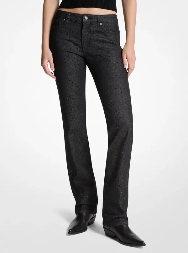 Michael Kors Studded Stretch Denim Cigarette Jeans