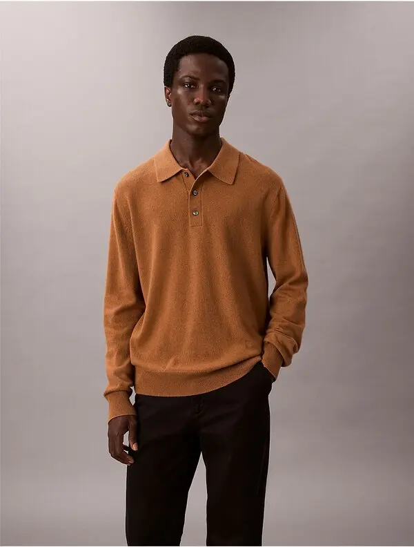 Calvin Klein Cashmere Polo Sweater
