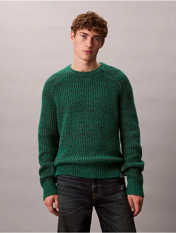 Calvin Klein Wool Blend Relaxed Raglan Sweater - Green