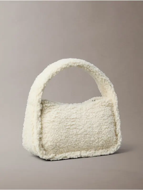 Calvin Klein Sherpa Shoulder Bag - Birch Sherpa